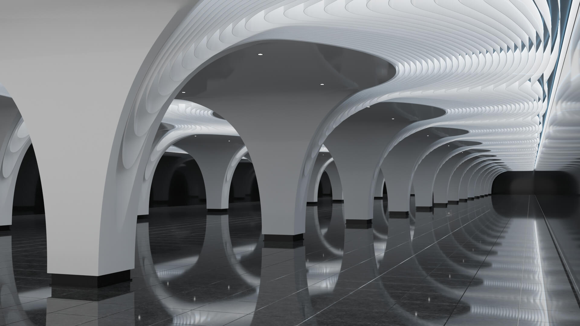 Futuristic Parametric Shanghai Subway Yuyuan Metro Station - 3D Model ...