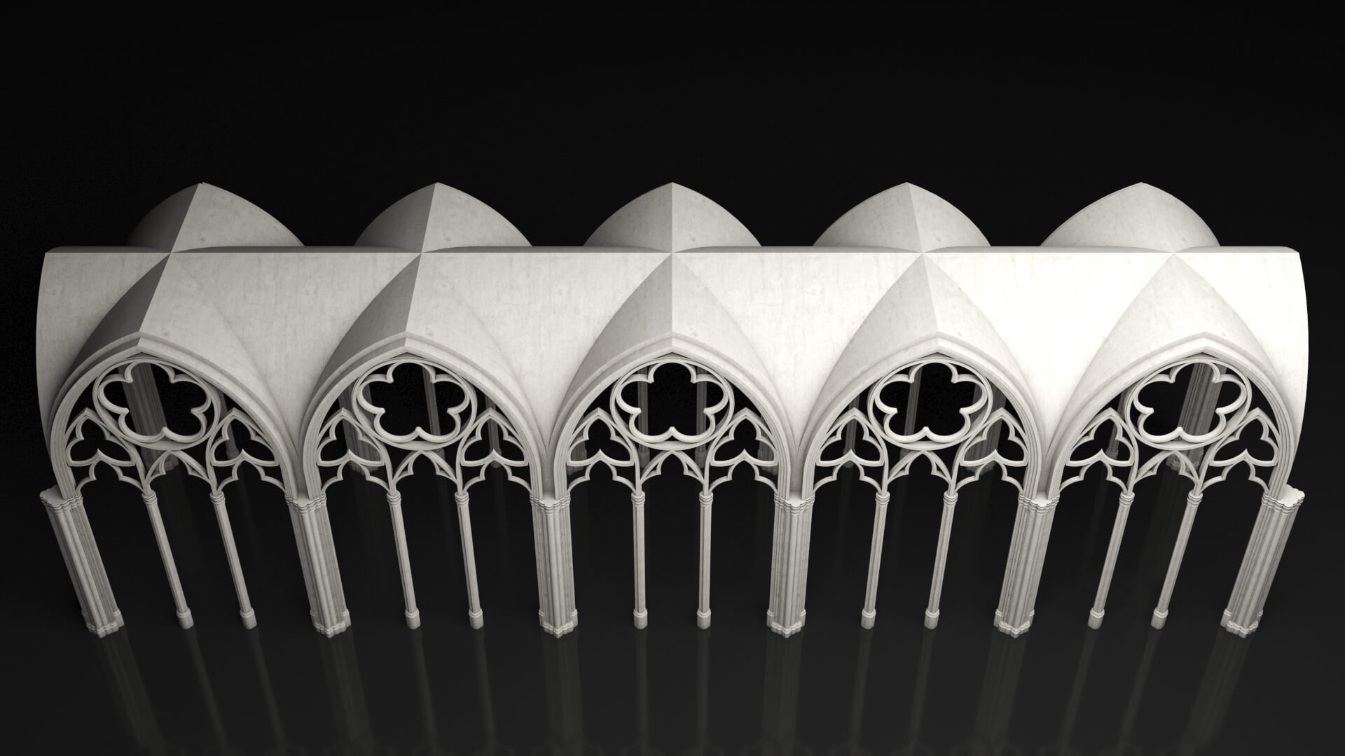 Gothic Architecture - Vaulted Ceiling Kitbash - Modular Unit 3D Model ...