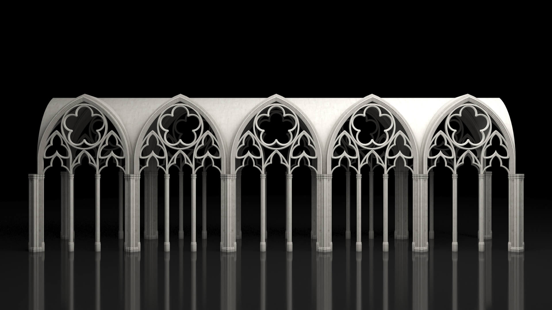 Gothic Architecture - Vaulted Ceiling Kitbash - Modular Unit 3D Model ...