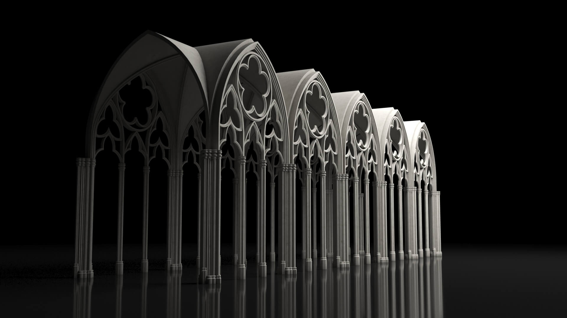Gothic Architecture - Vaulted Ceiling Kitbash - Modular Unit 3D Model ...