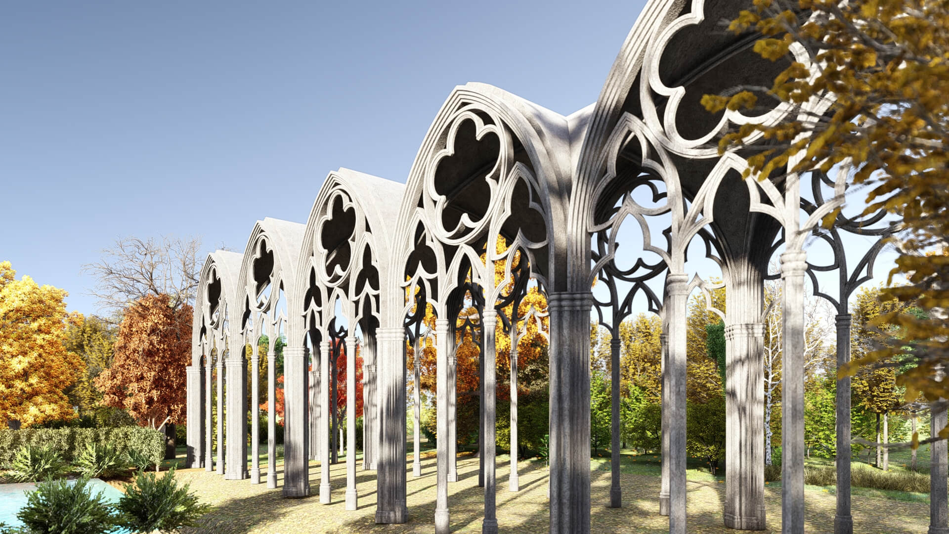 Gothic Architecture - Vaulted Ceiling Kitbash - Modular Unit 3D Model ...