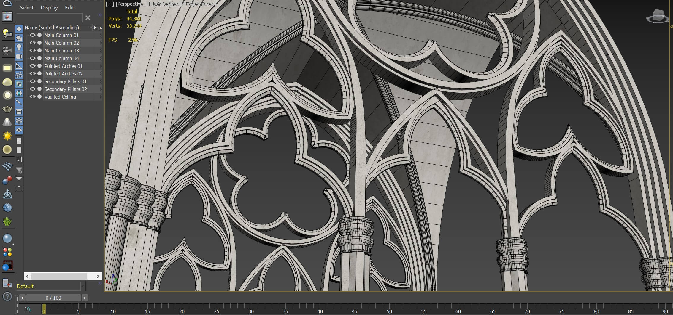 Gothic Architecture - Vaulted Ceiling Kitbash - Modular Unit 3D Model ...