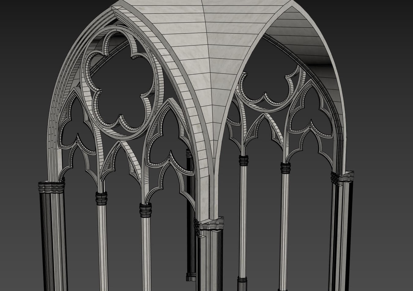 Gothic Architecture - Vaulted Ceiling Kitbash - Modular Unit 3D Model ...
