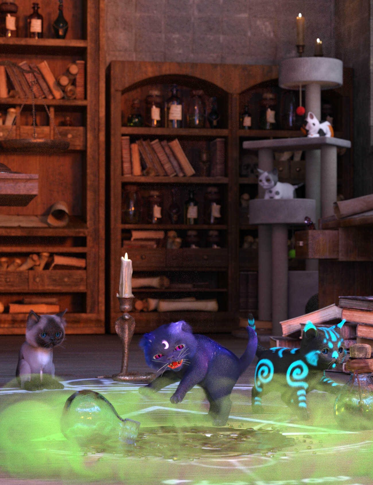 Moshi the Kitten 3D Render, Digital Art by sade