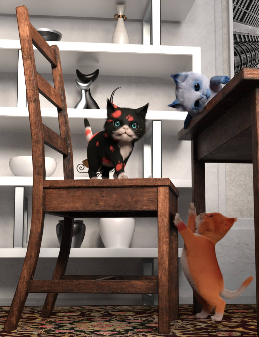 Moshi The Kitten 3D Render, Digital Art by sade