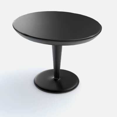 Basic Round Plastic Table in Black Copper Color - 3D Model by Saeed2352