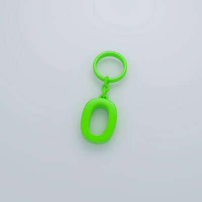 Plastic Alphabet "O" Keychain - 3D Model by Saeed2352