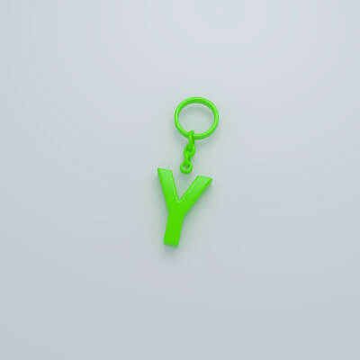 Plastic Alphabet "Y" Keychain - 3D Model by Saeed2352