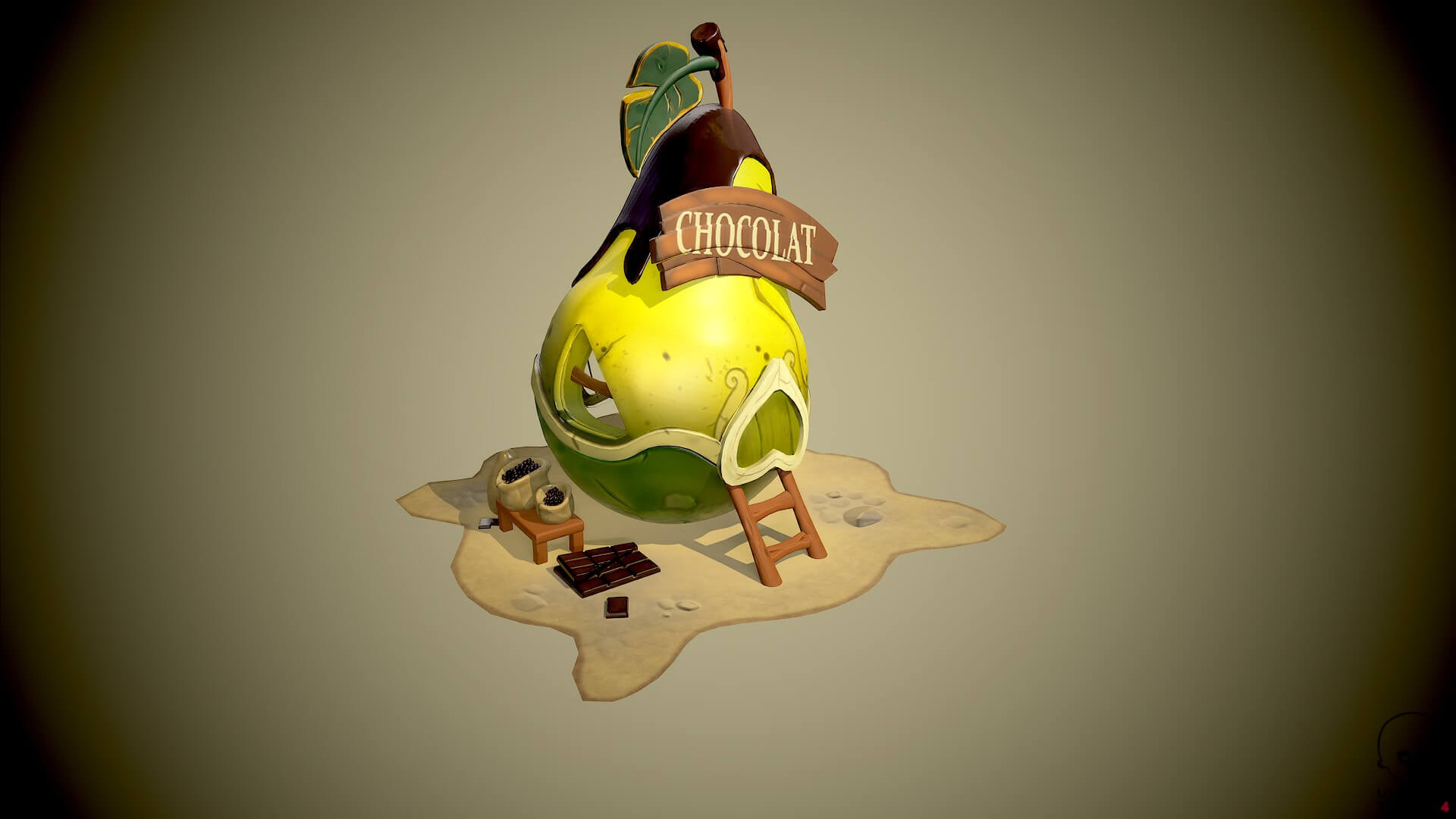 Pear-House chocolate 3D Model by safa994