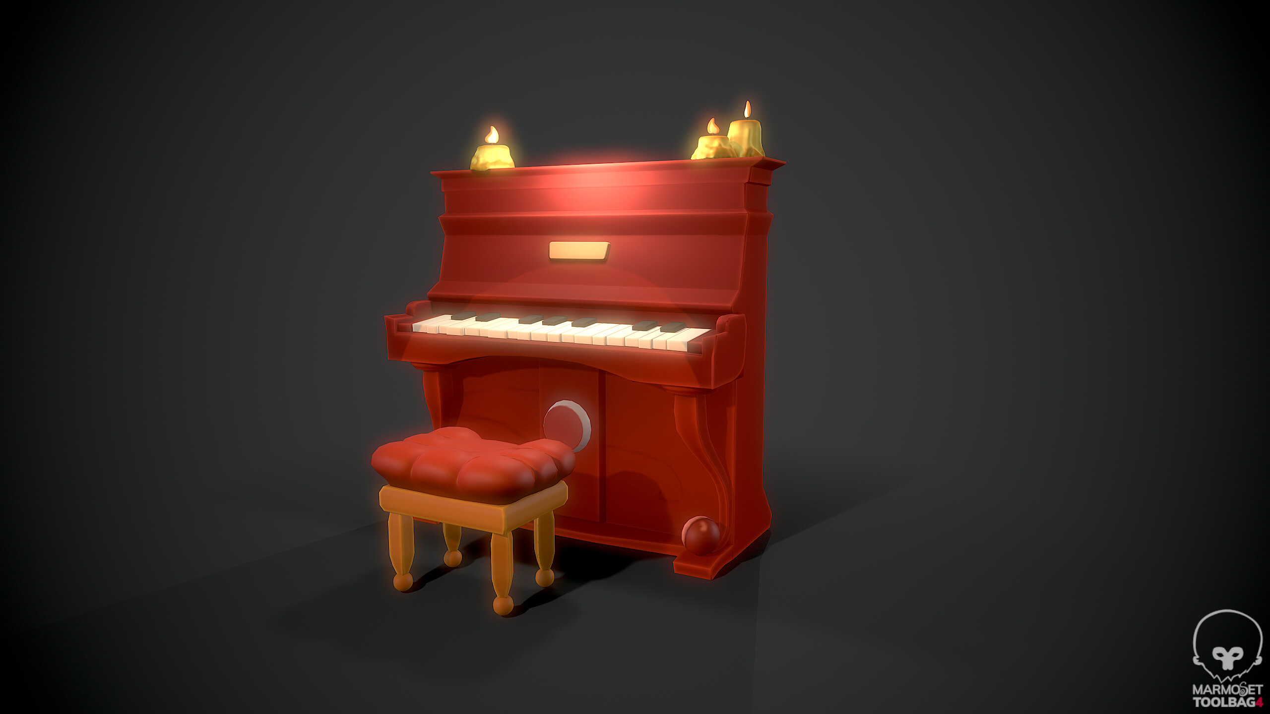 Stylized Piano - 3D Model by safa994