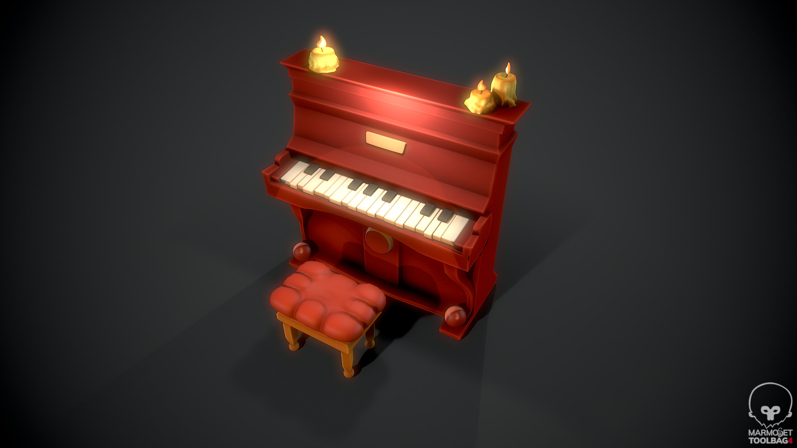 Stylized Piano - 3D Model by safa994