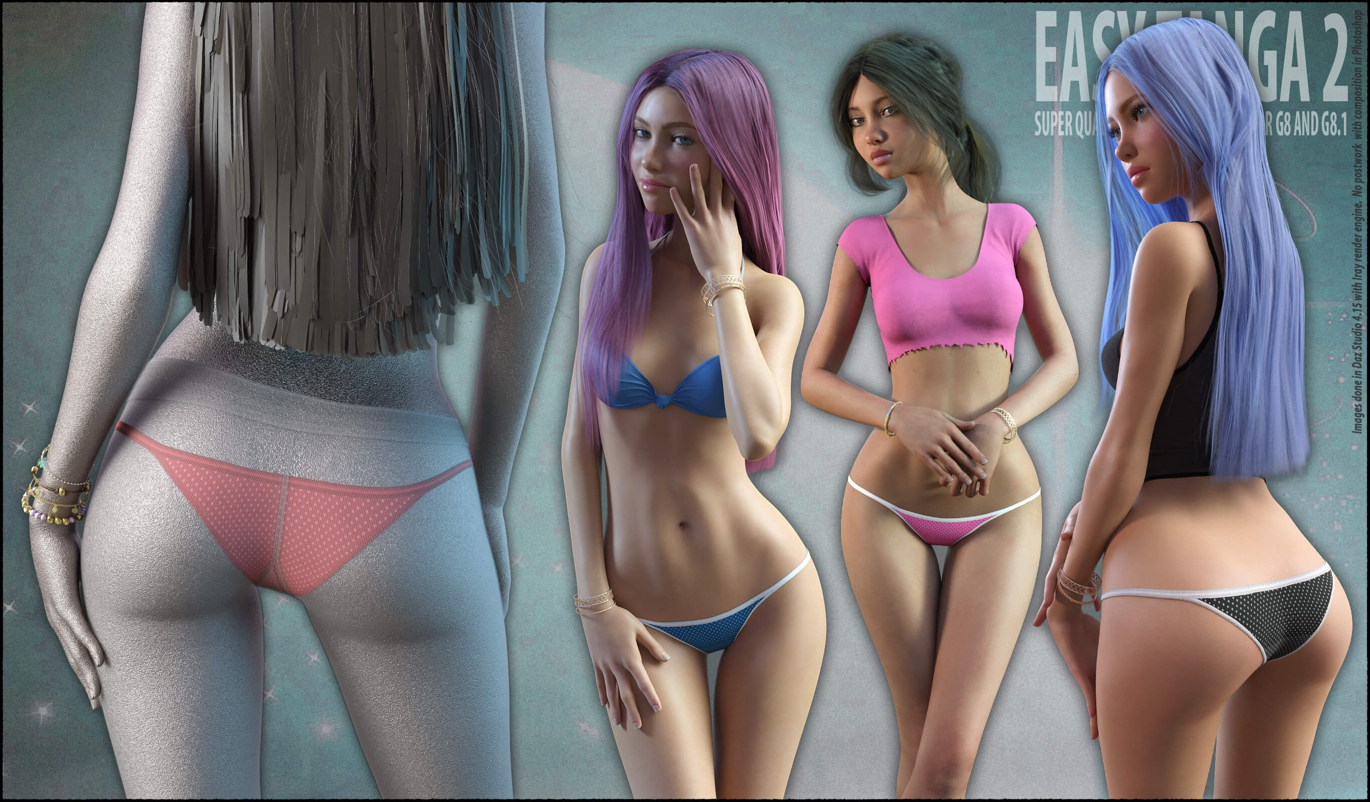 Easy Tanga 2 for Genesis 8.1 Female - Daz Content by Sagittarius A