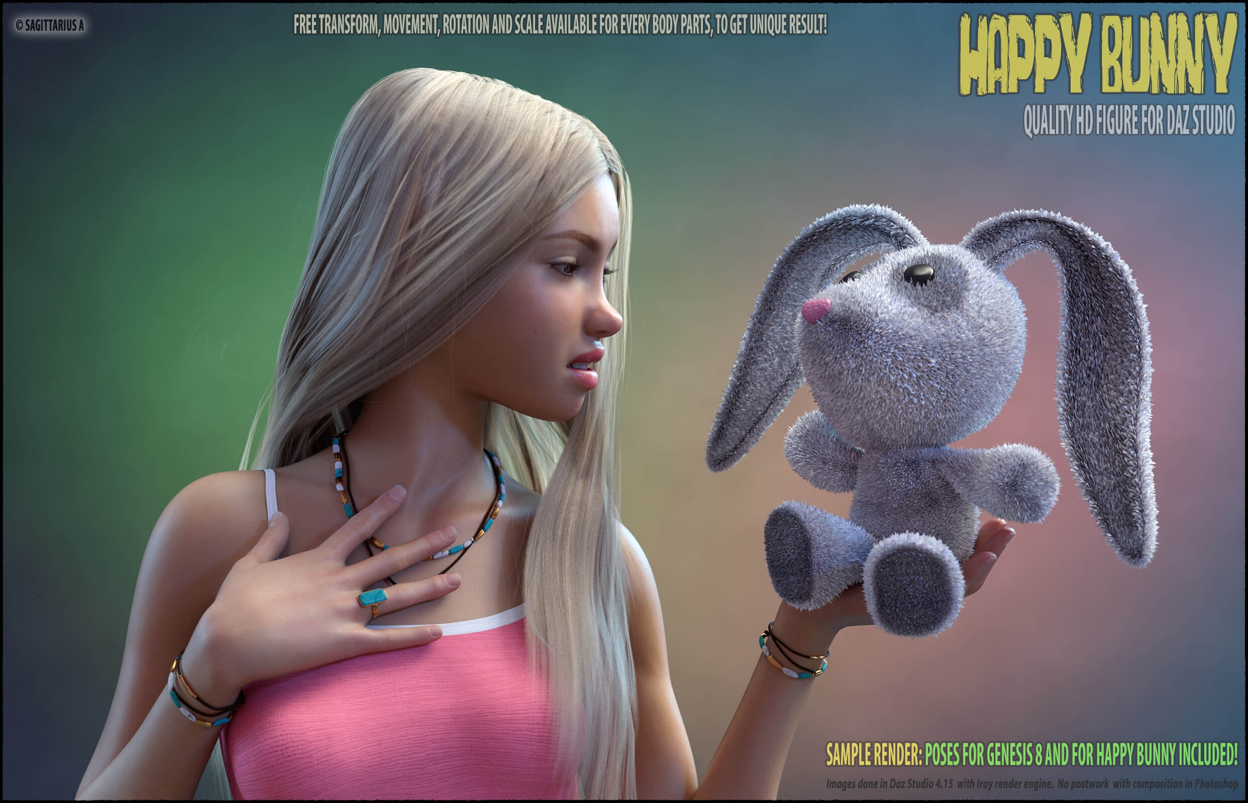 Happy Bunny - HD Figure for DAZ Studio Extended License by Sagittarius A