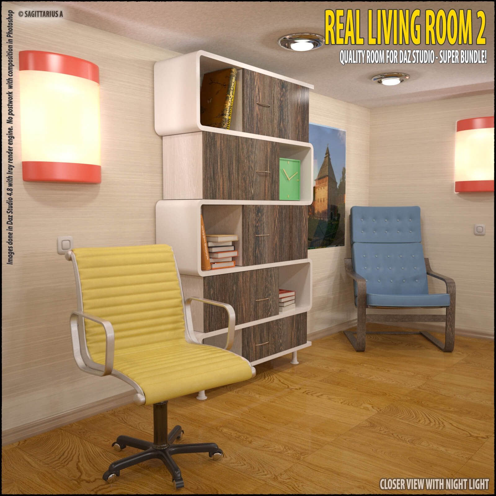 Living Room 2 - Extended License Daz Content by Sagittarius A