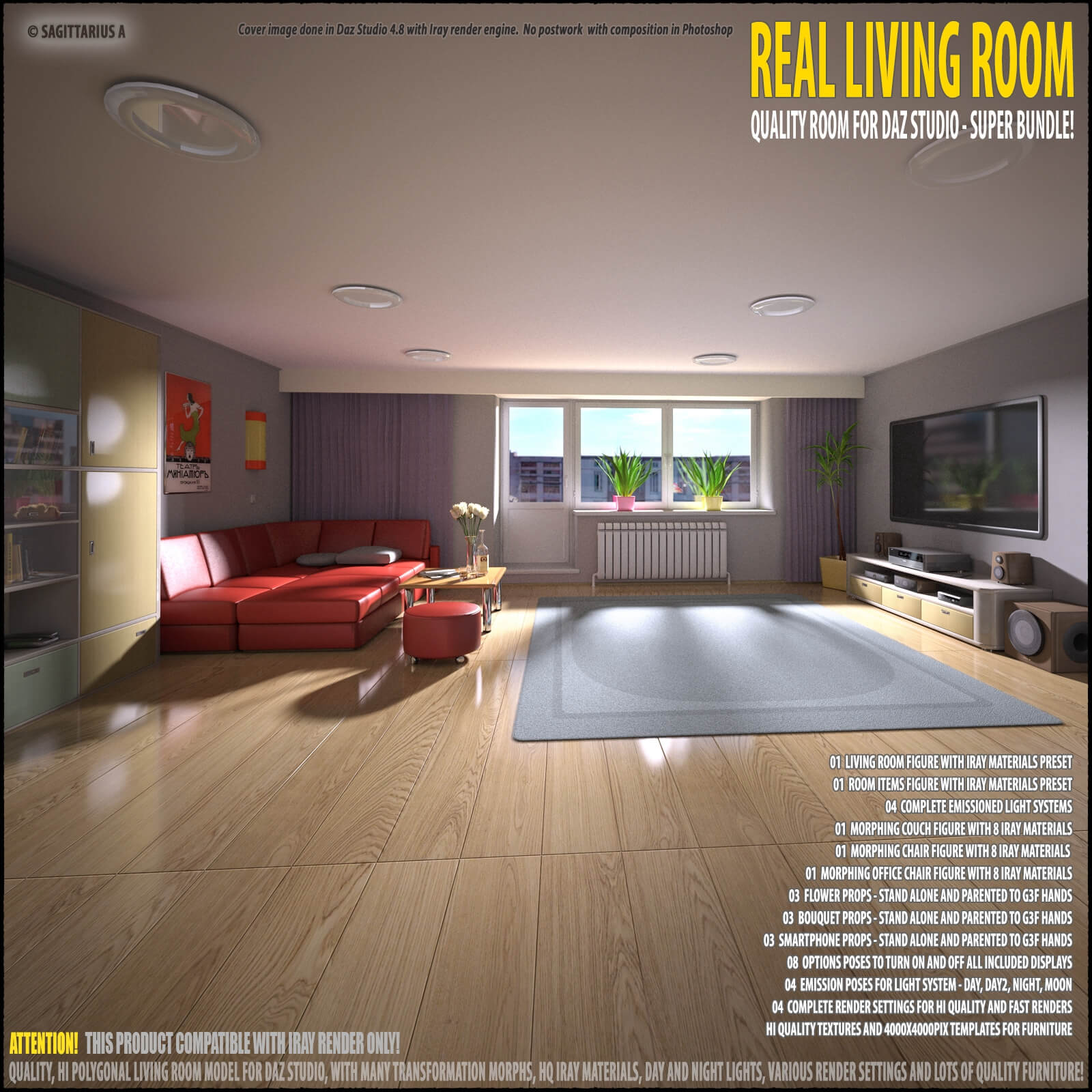 Living Room for DAZ Studio by Sagittarius A