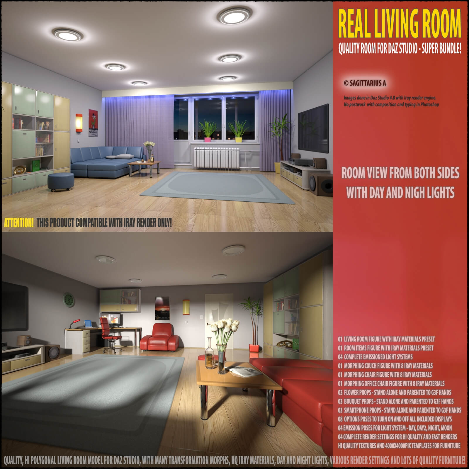 Living Room for DAZ Studio by Sagittarius A