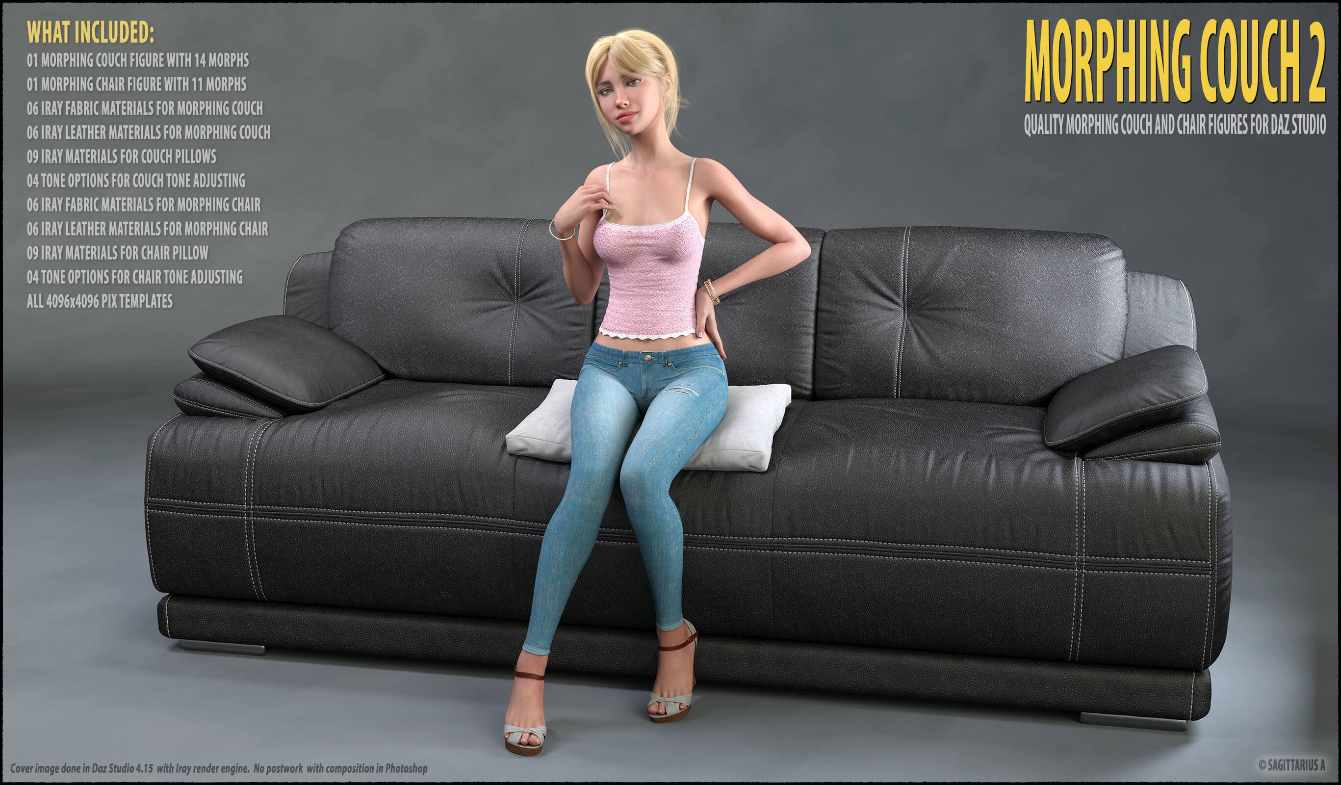Morphing Couch 2 Extended License - Daz Content by Sagittarius A