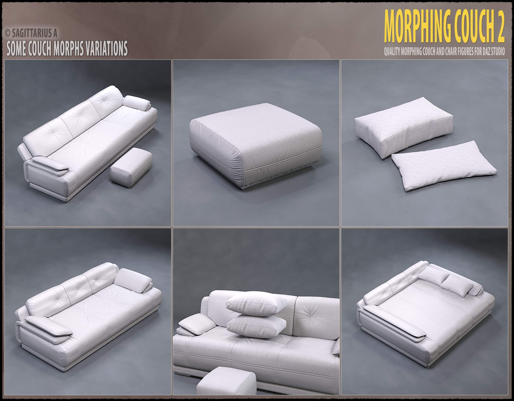 Morphing Couch 2 Extended License - Daz Content by Sagittarius A