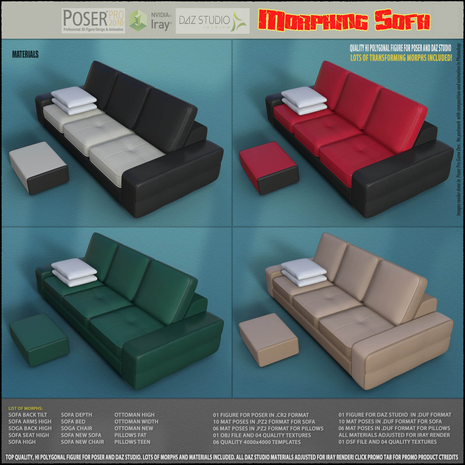 Morphing Sofa - Extended License Daz Content by Sagittarius A