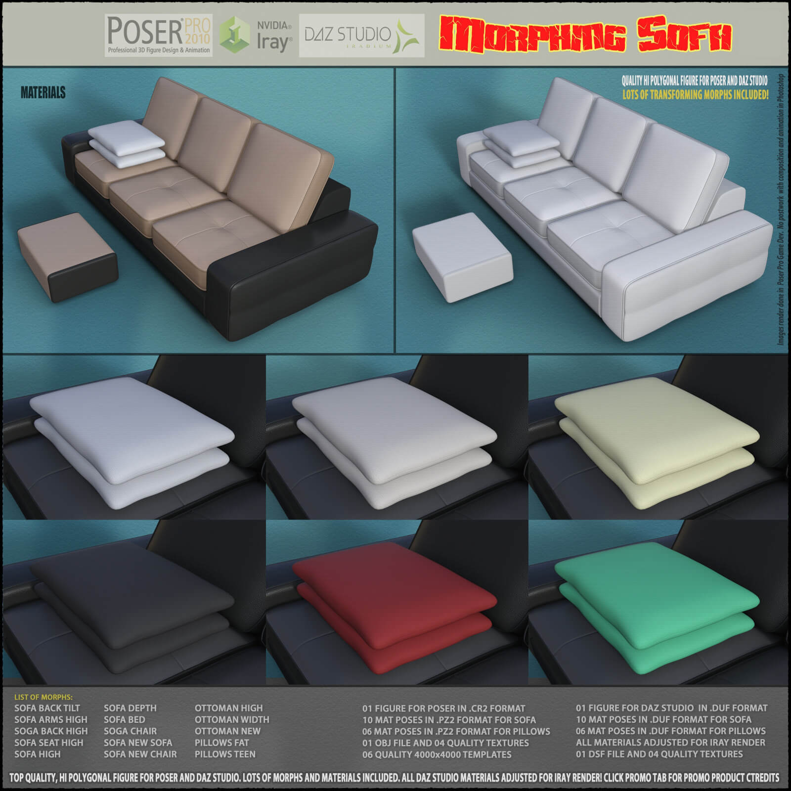 Morphing Sofa - Extended License Daz Content by Sagittarius A