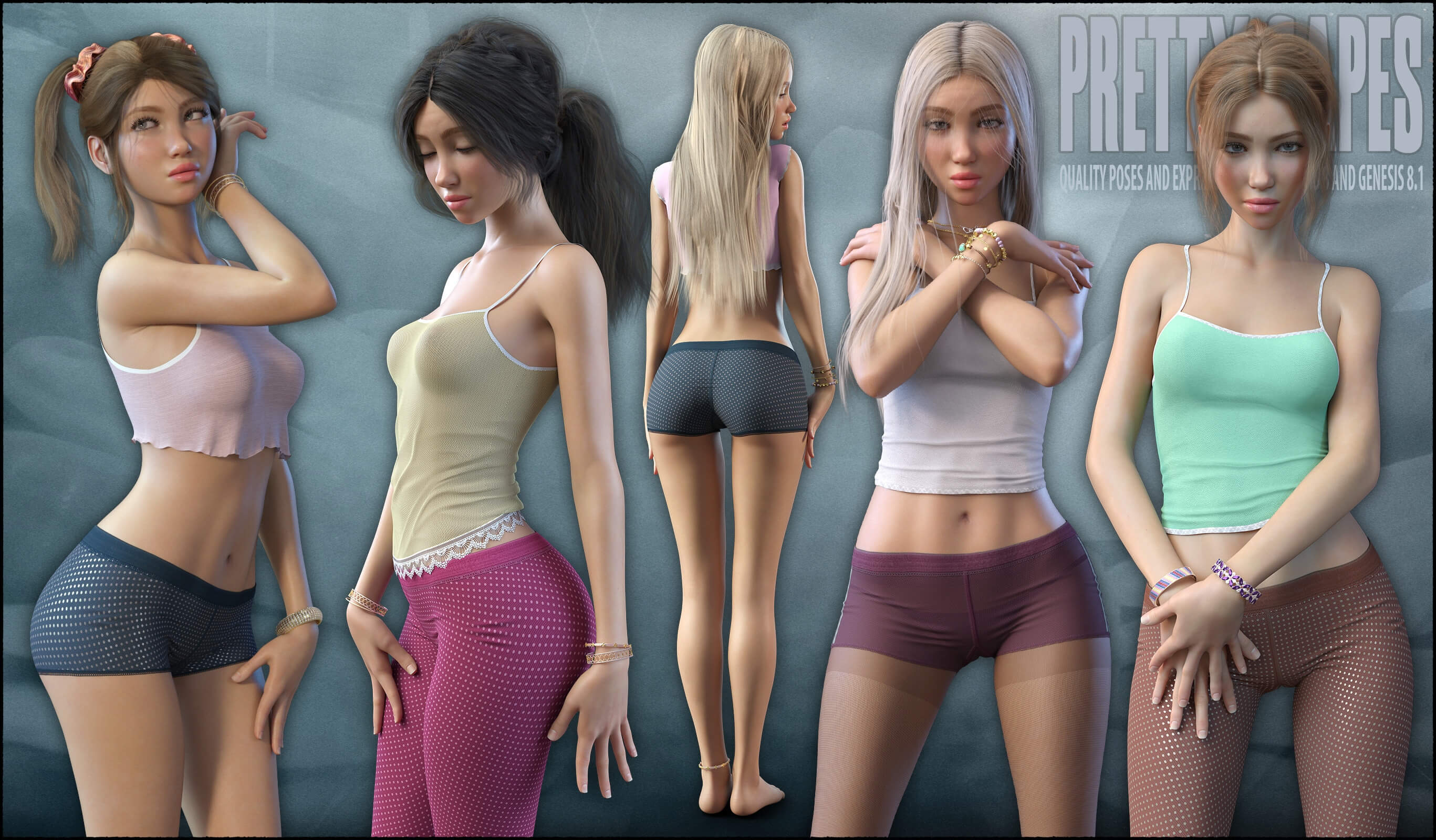 Pretty Shapes - Poses for Genesis 8.1 Female Daz Content by Sagittarius A