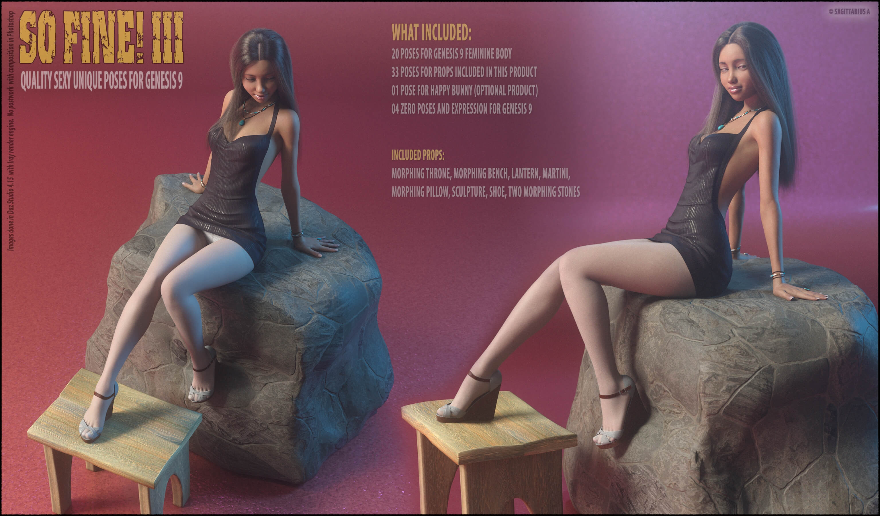 So Fine! III - Poses for Genesis 9 Daz Content by Sagittarius A