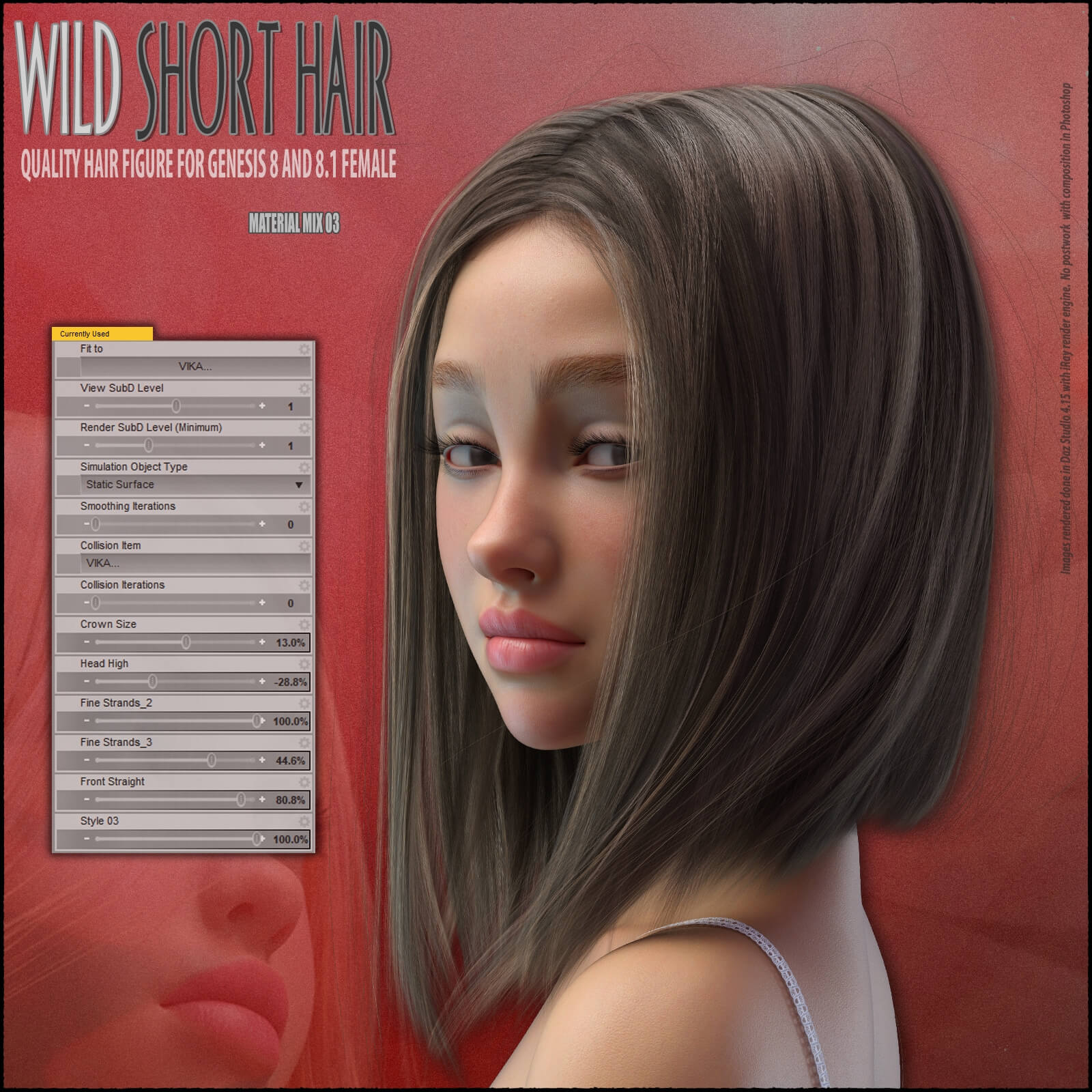 Wild Short Hair for Genesis 8 and 8.1 Female - Daz Content by Sagittarius A