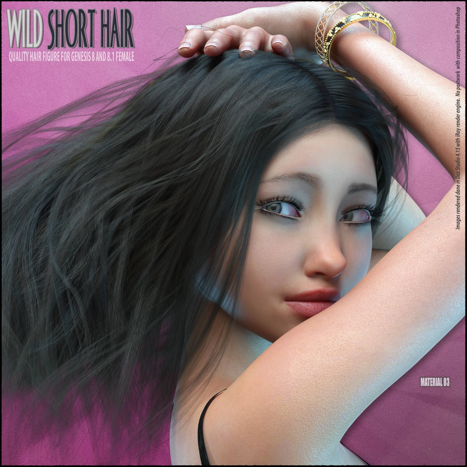 Wild Short Hair for Genesis 8 and 8.1 Extended License - Daz Content by Sagittarius A