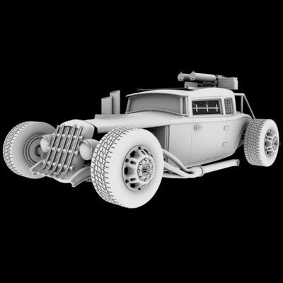 Post Apocalyptic Ford Hot Rod - 3D Model by sahabaz786