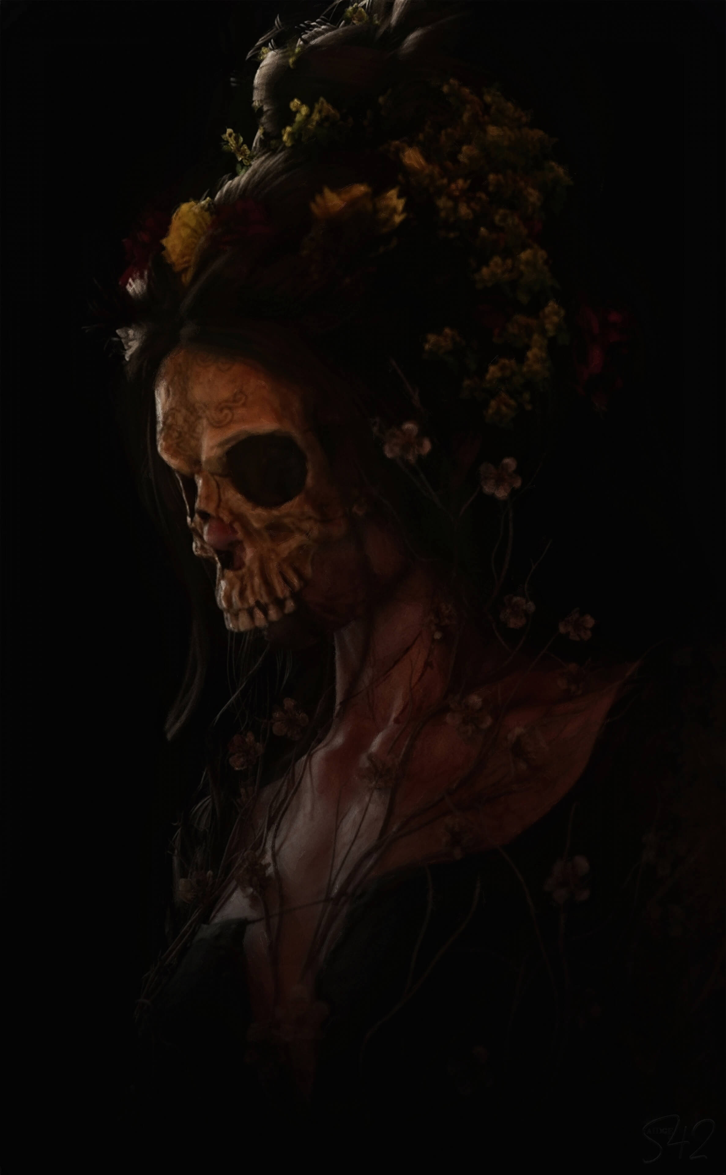 Beautiful Death 3D Render, Digital Art by Saidge42