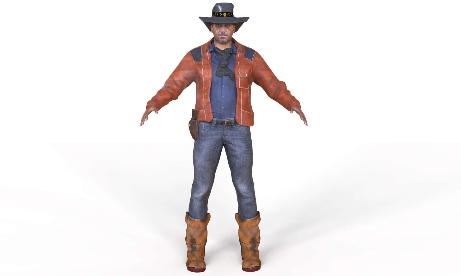 Realistic Cowboy - 3D Model by Sajid Diaz