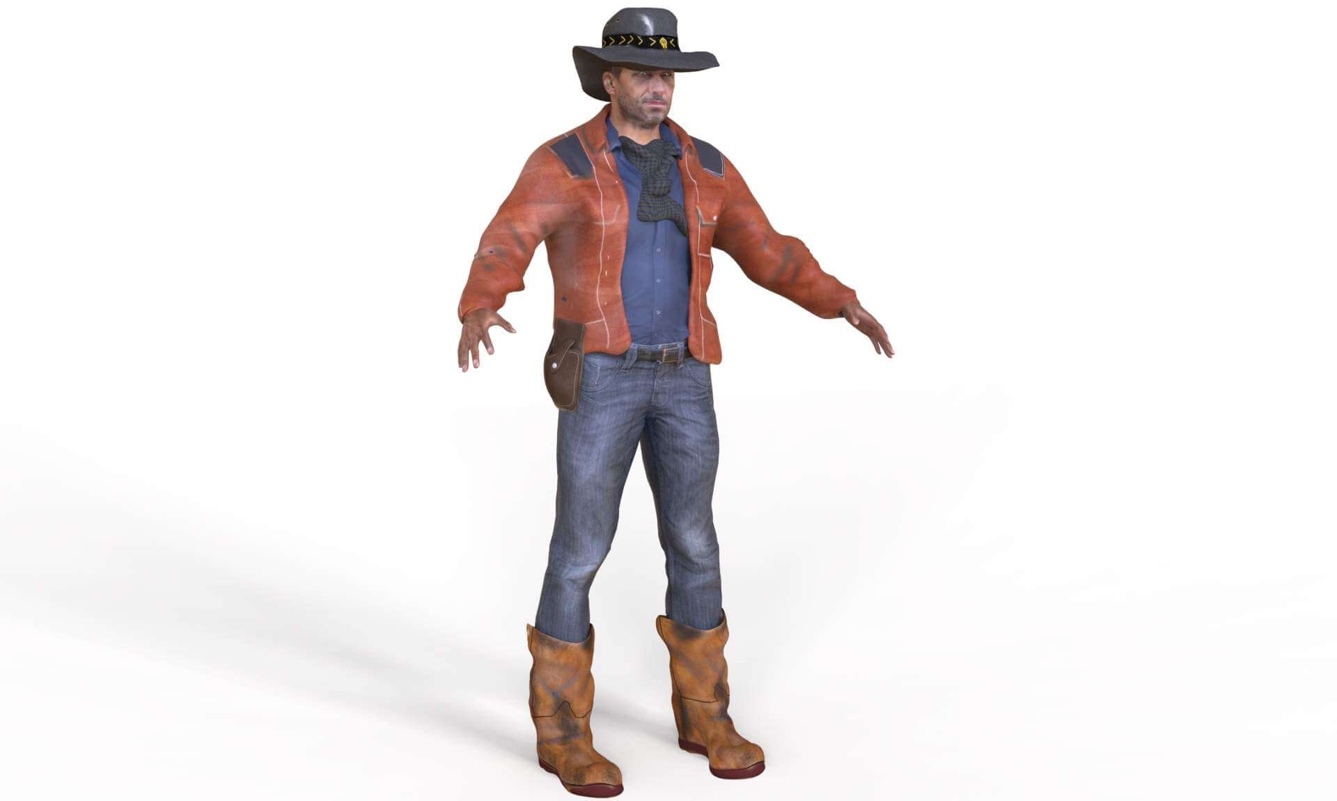 Realistic Cowboy - 3D Model by Sajid Diaz