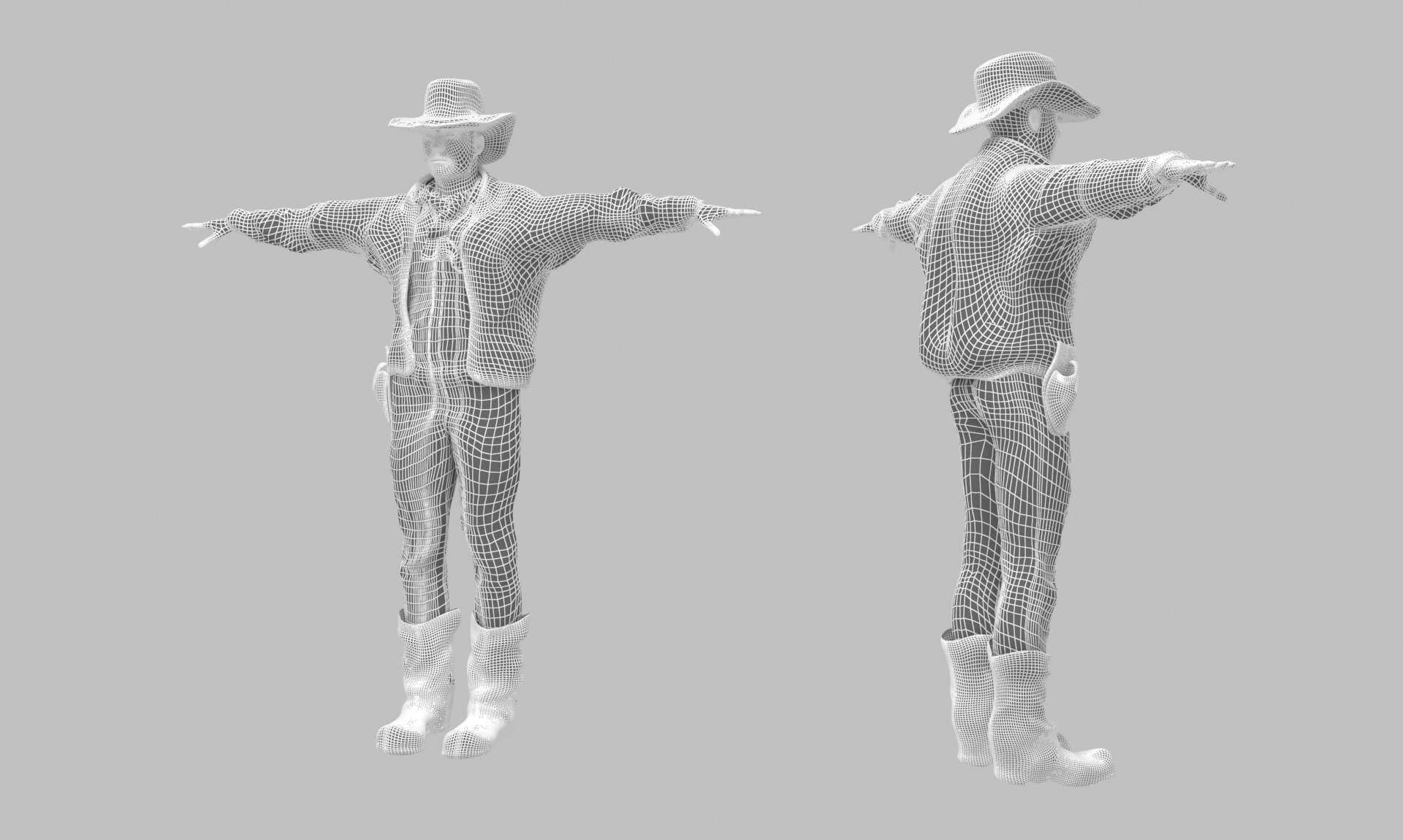 Realistic Cowboy - 3D Model by Sajid Diaz