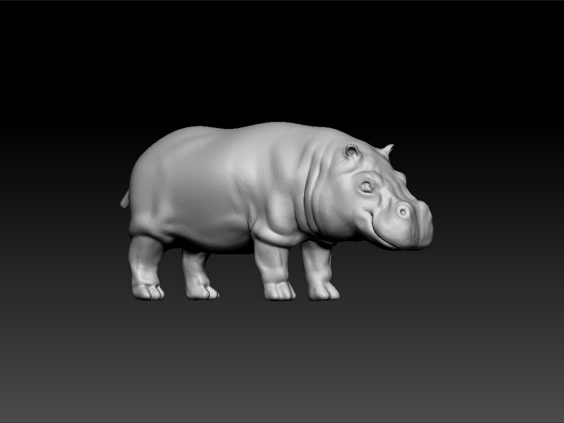 Hippo - Hippopotamus 3D Model for 3D Print by sajjadtiger