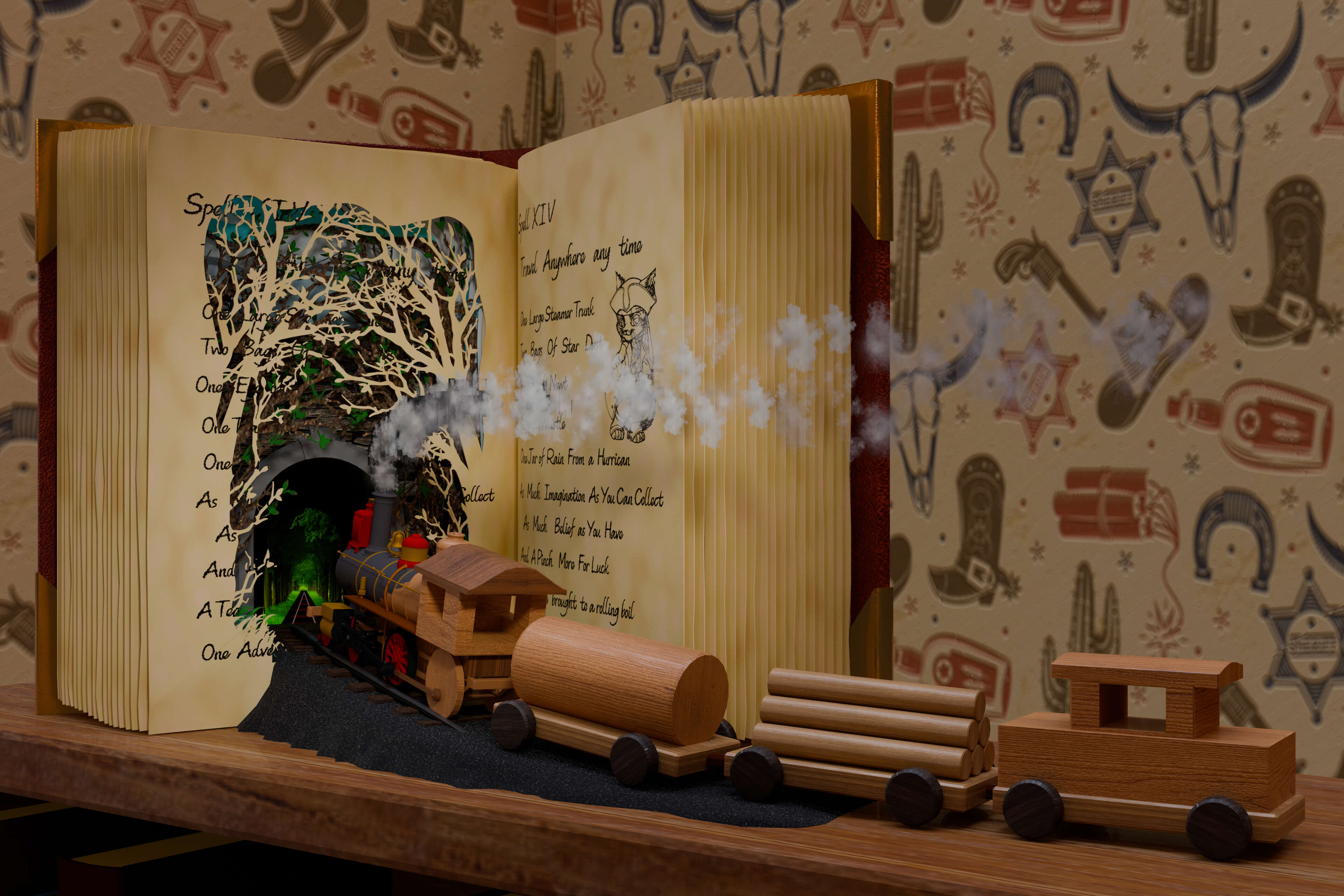Magic Book 3D Render, Digital Art by Sam Speed