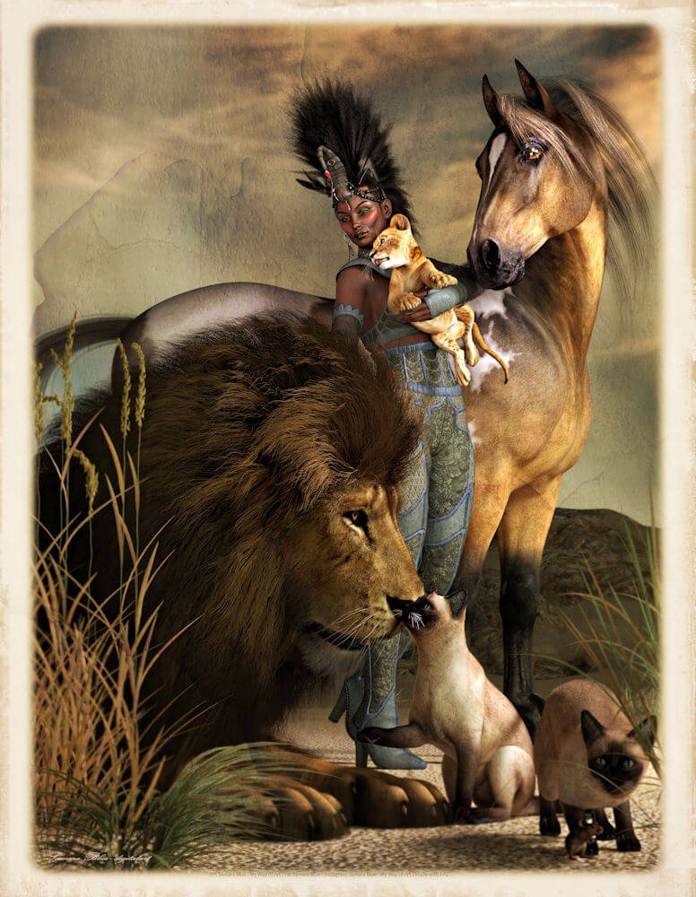 Best Friends - Warrior of the hearts 3D Render by Samara Blue