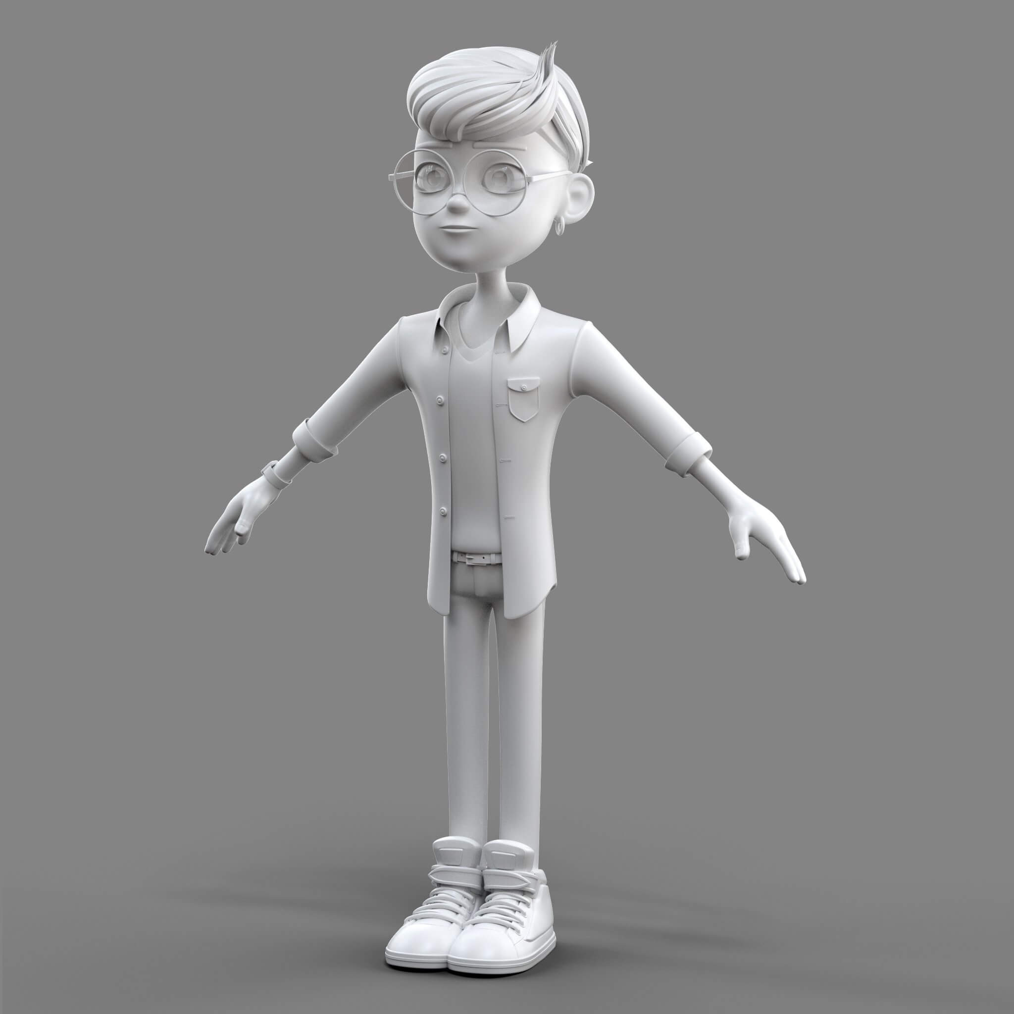 Cartoon Cool Guy - 3D Model by samsimsom