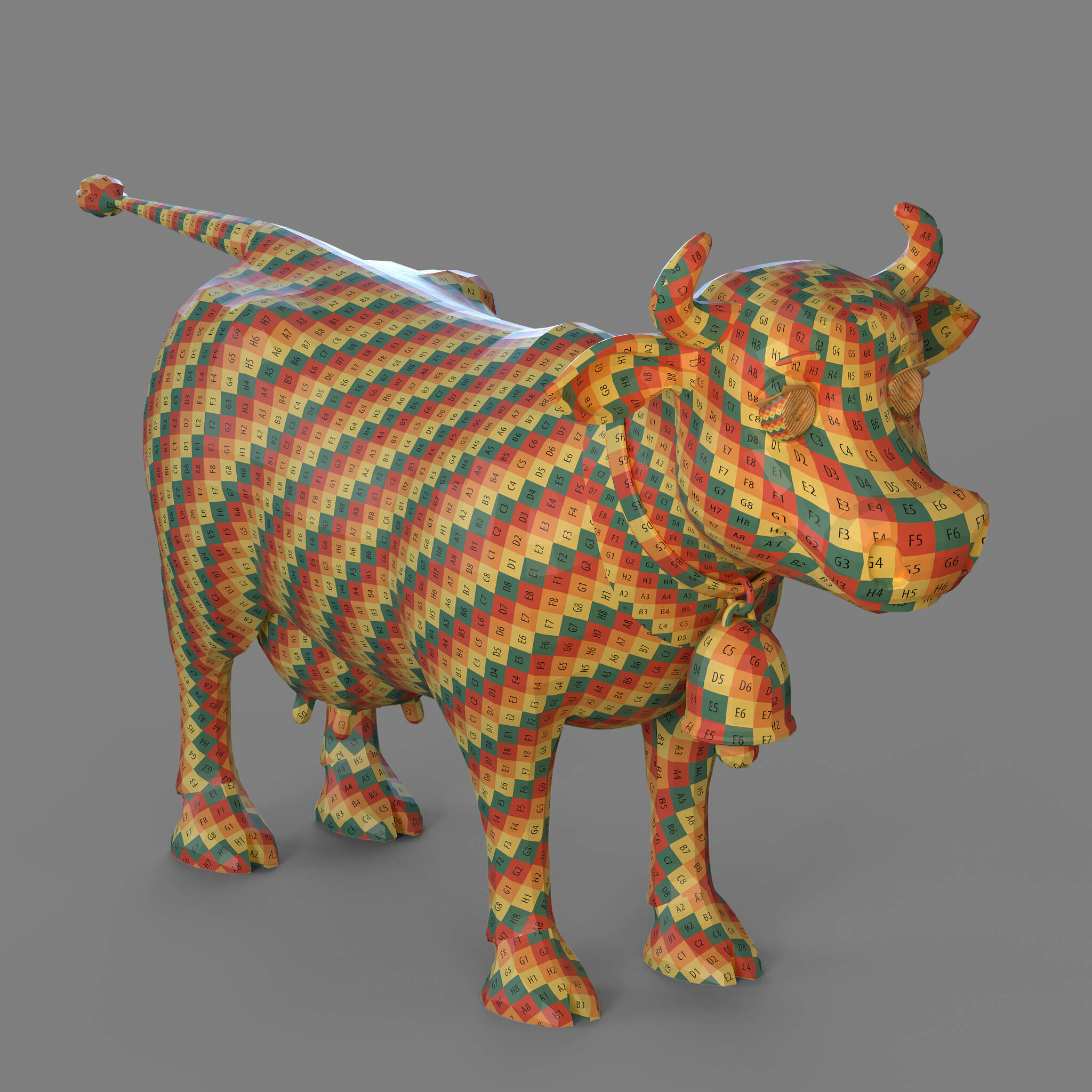 Cartoon Cow - 3D Model by samsimsom