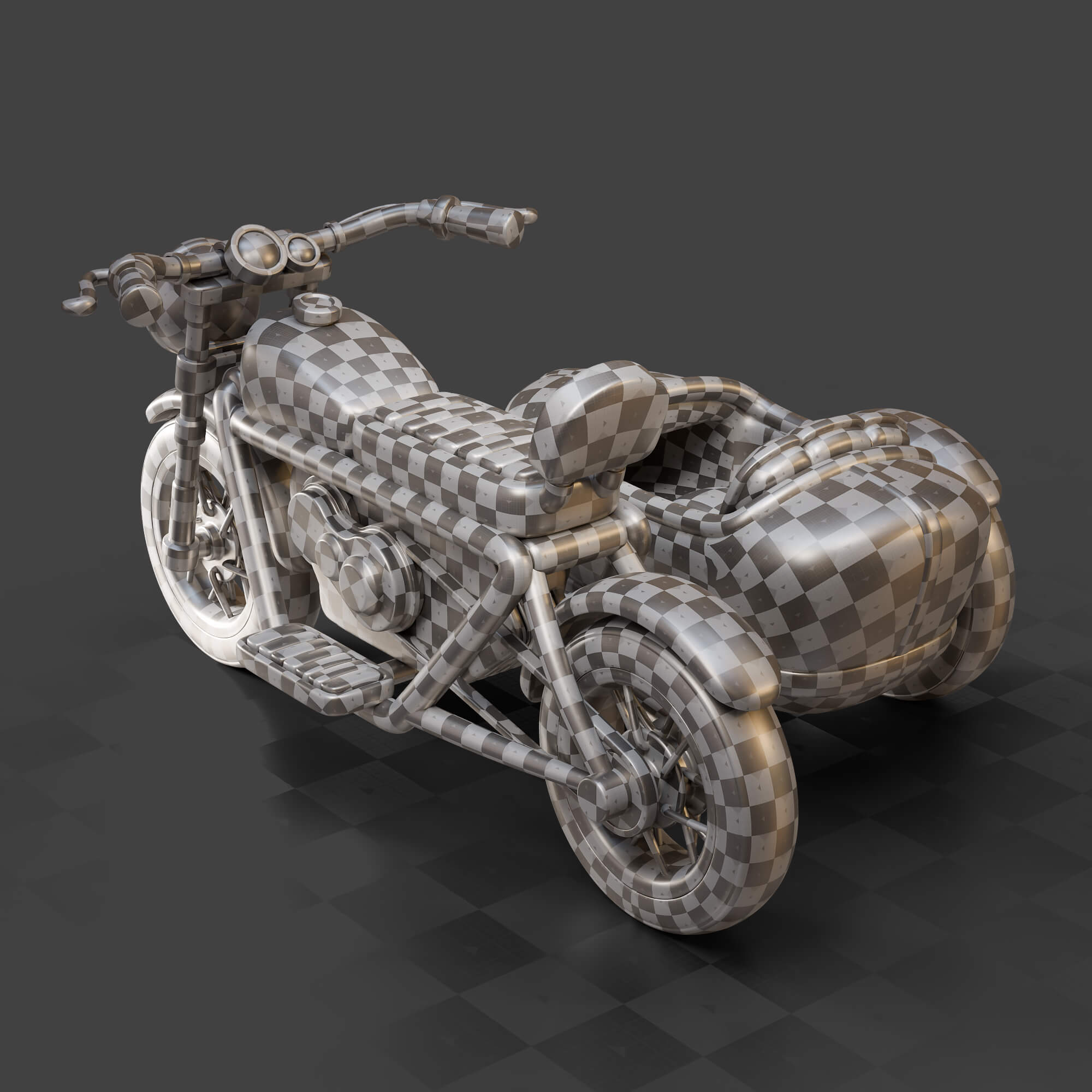 Cartoon Motorcycle With Sidecar 01 - 3D Model by samsimsom