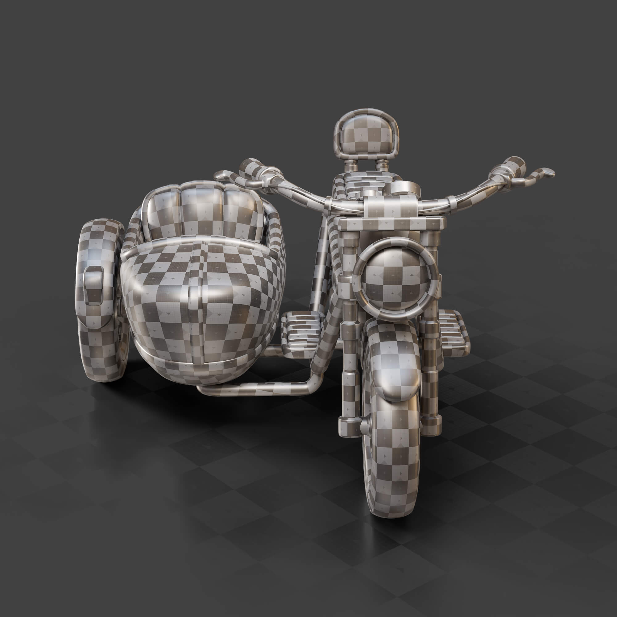 Cartoon Motorcycle With Sidecar 01 - 3D Model by samsimsom