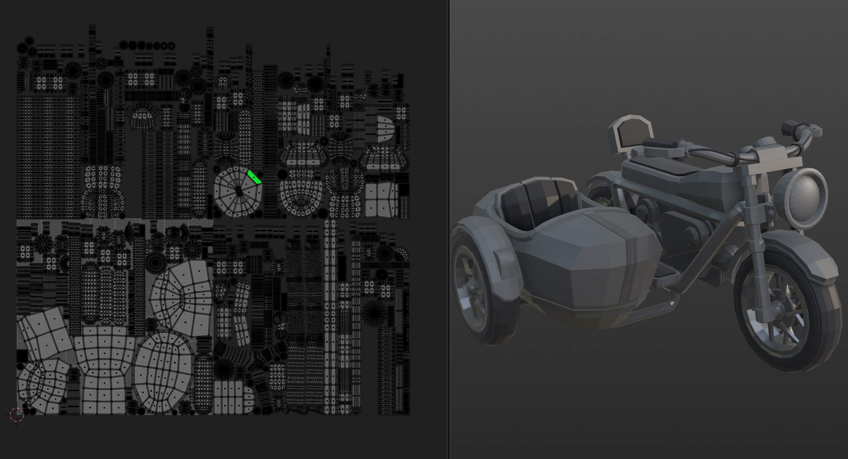 Cartoon Motorcycle With Sidecar 01 - 3D Model by samsimsom