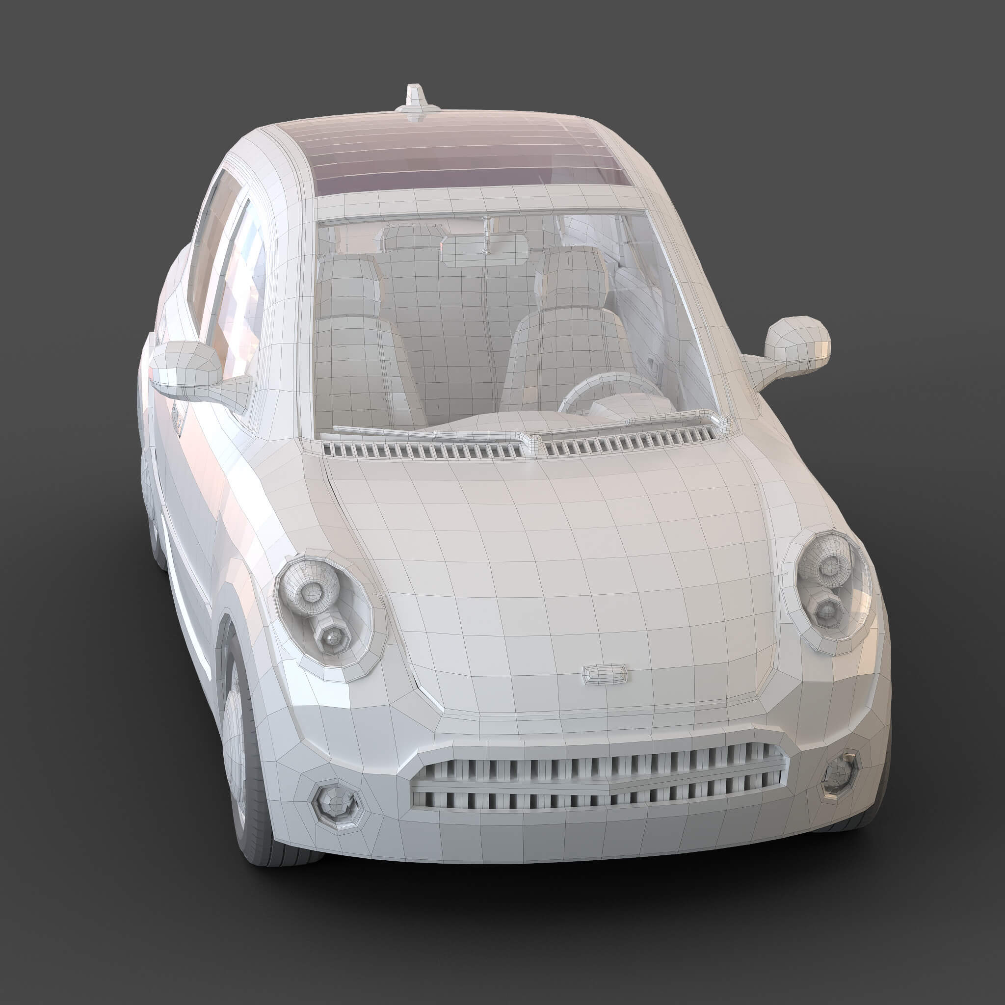 Cartoon Sedan Car - 3D Model by samsimsom