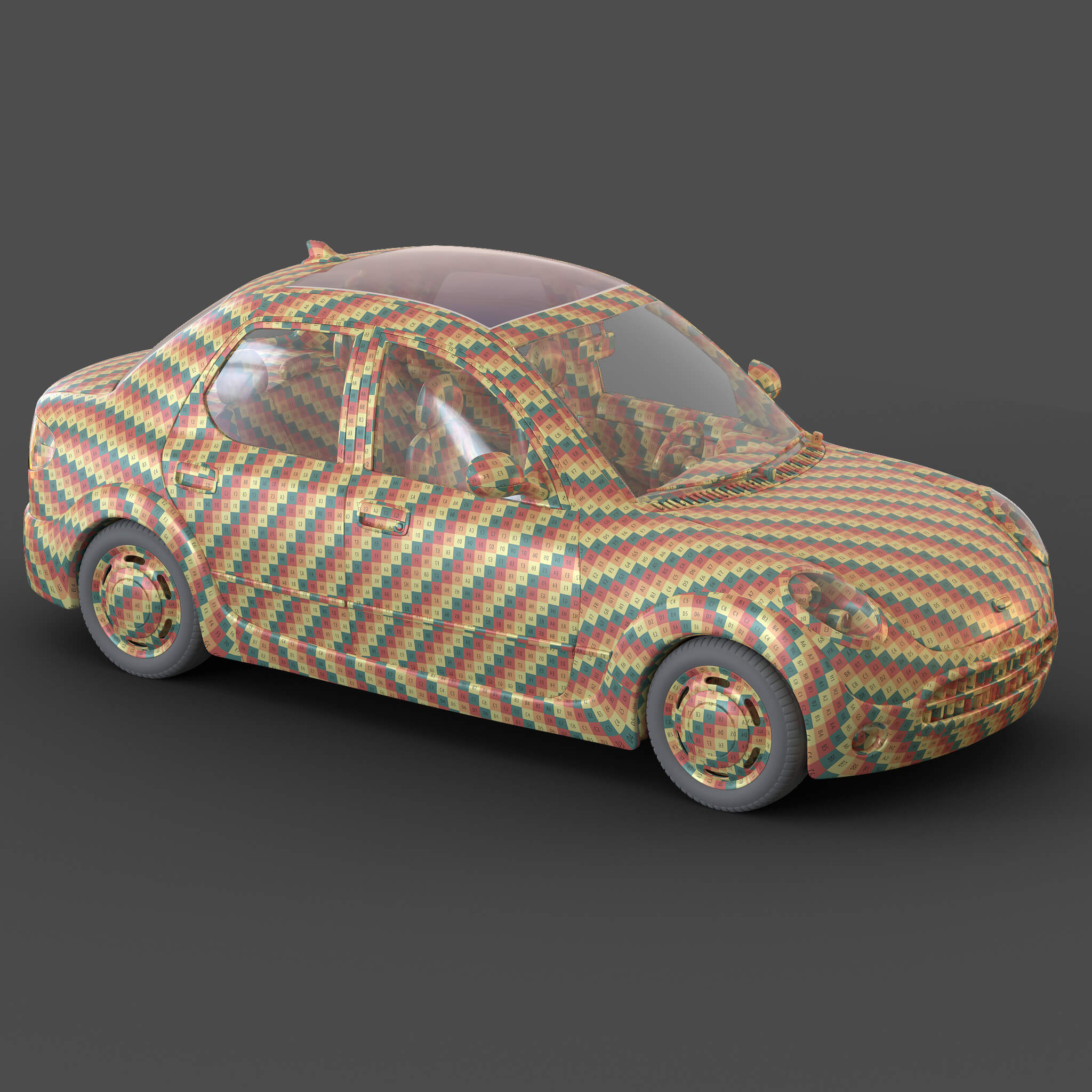 Cartoon Sedan Car - 3D Model by samsimsom