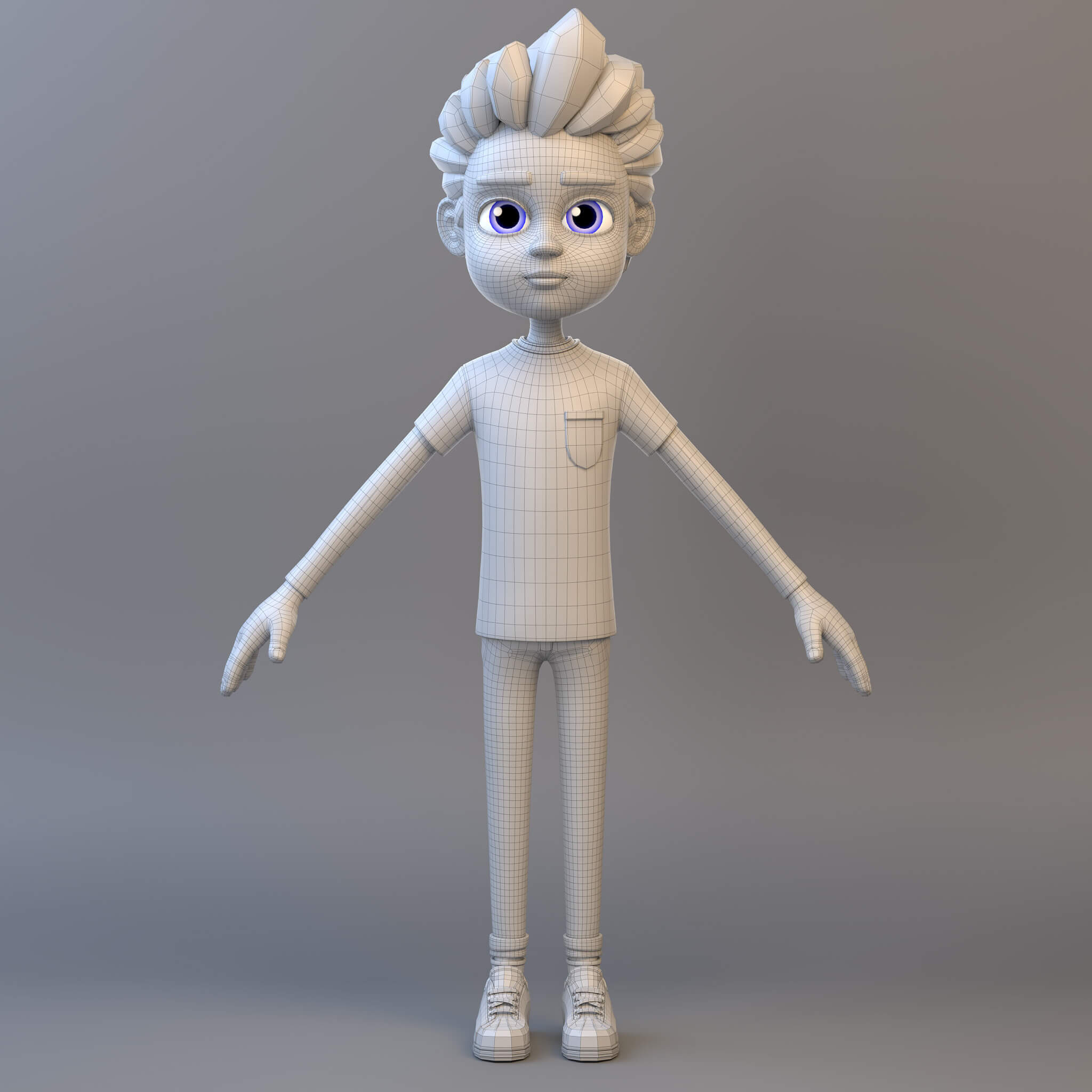 Cartoon Teenage Boy 02 - 3D Model by samsimsom