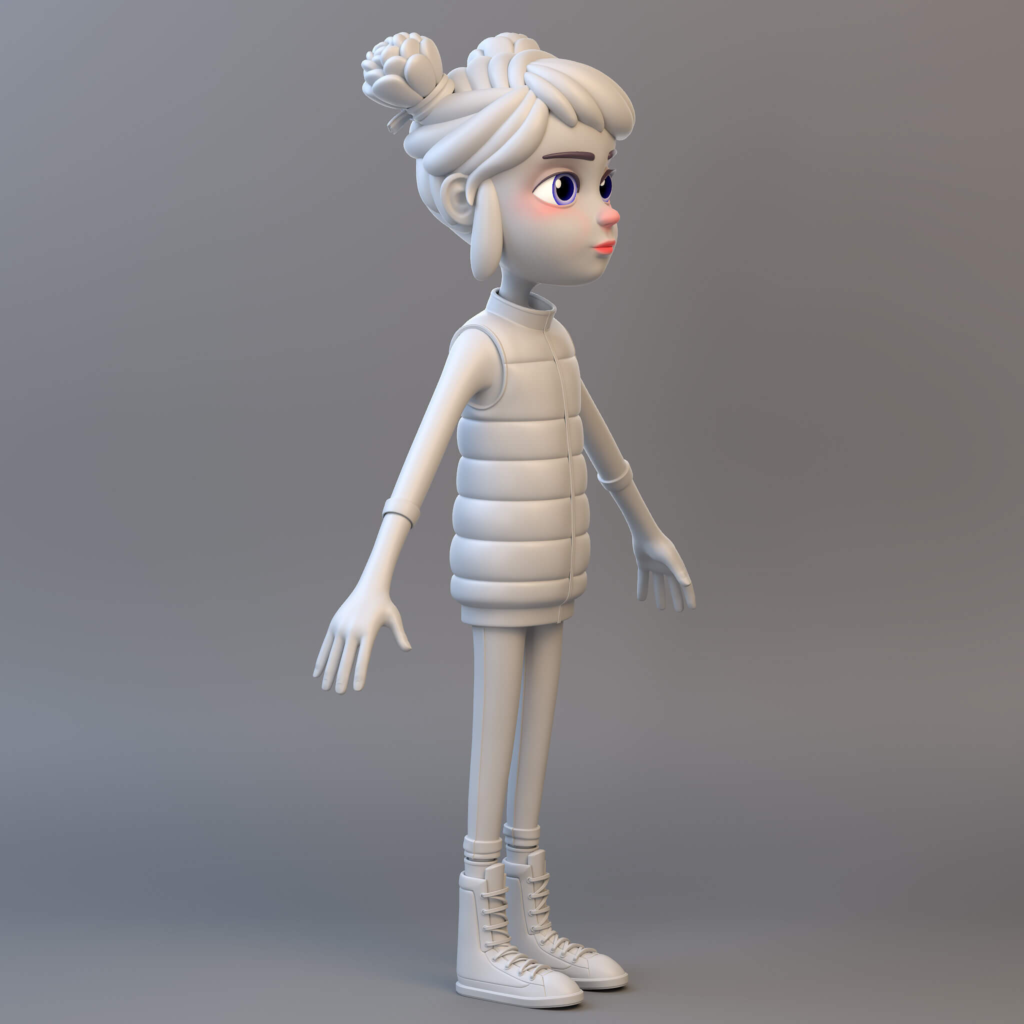 Cartoon Teenage Girl - 3D Model by samsimsom