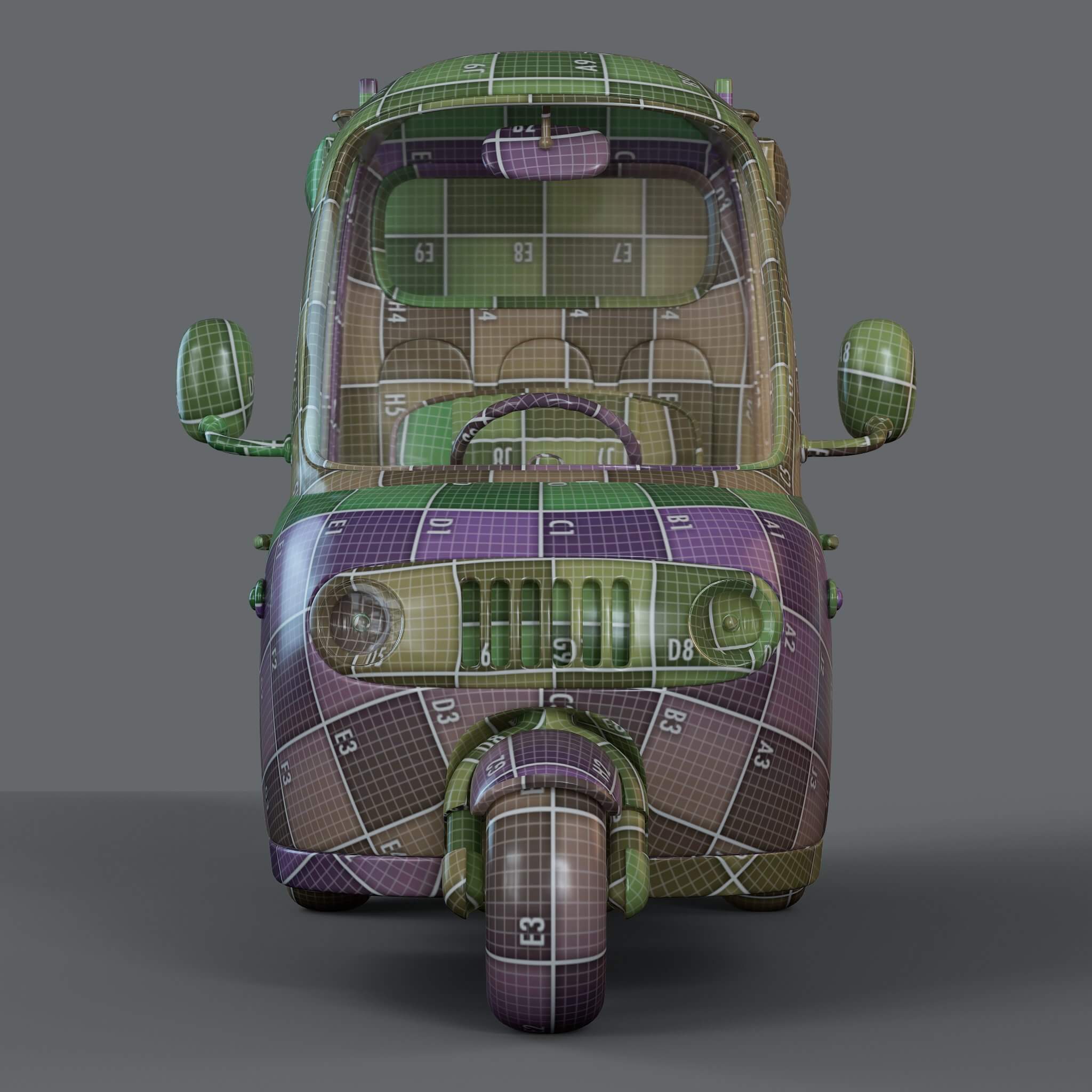 Cartoon Three Wheeler - 3D Model by samsimsom