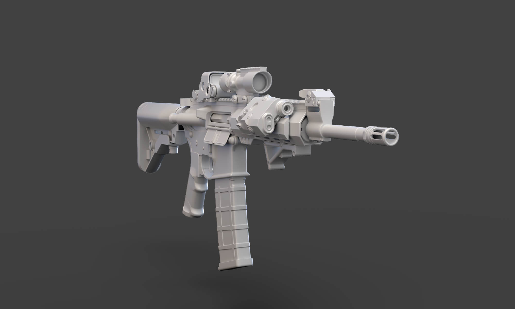 Low Poly Rifle With Parts - 3D Model by samsimsom