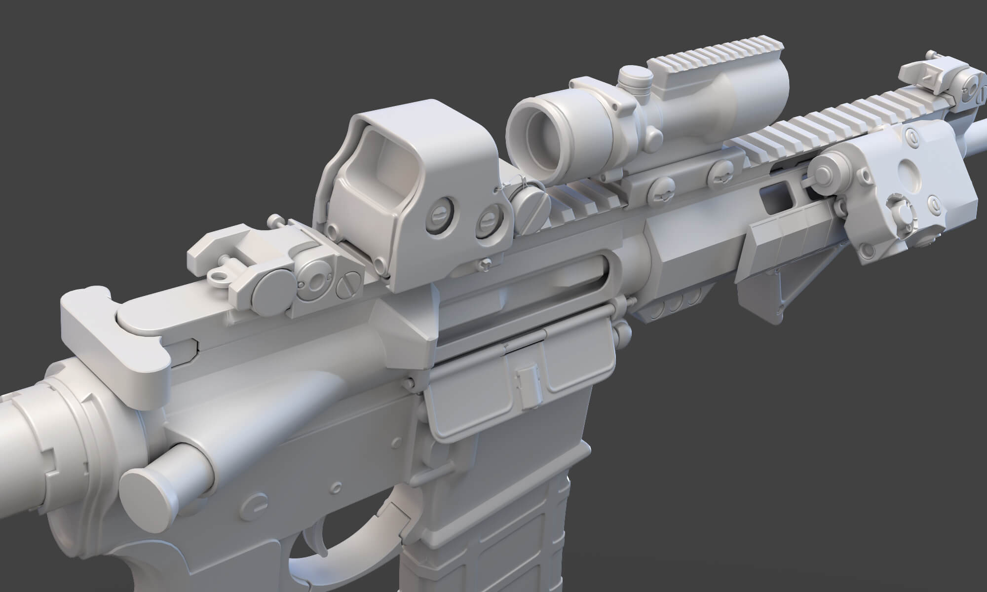 Low Poly Rifle With Parts - 3D Model by samsimsom