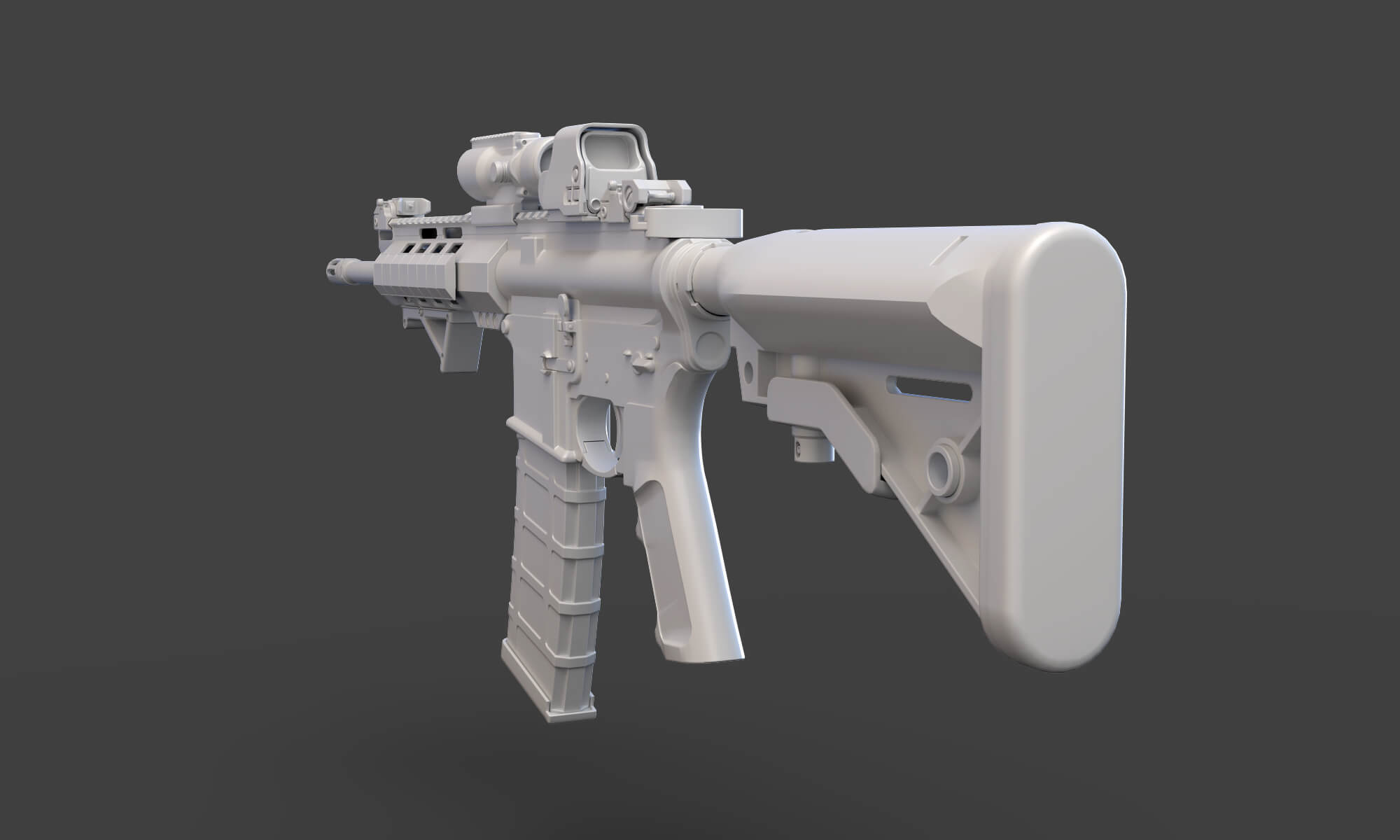 Low Poly Rifle With Parts - 3D Model by samsimsom
