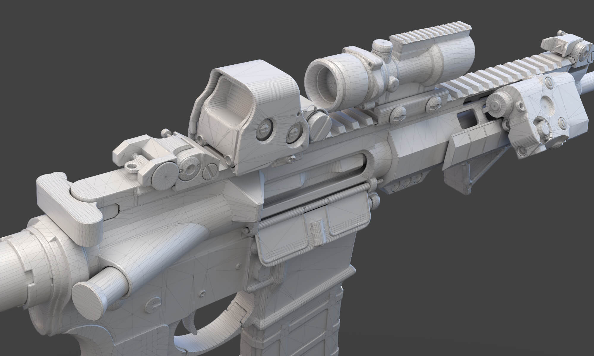 Low Poly Rifle With Parts - 3D Model by samsimsom